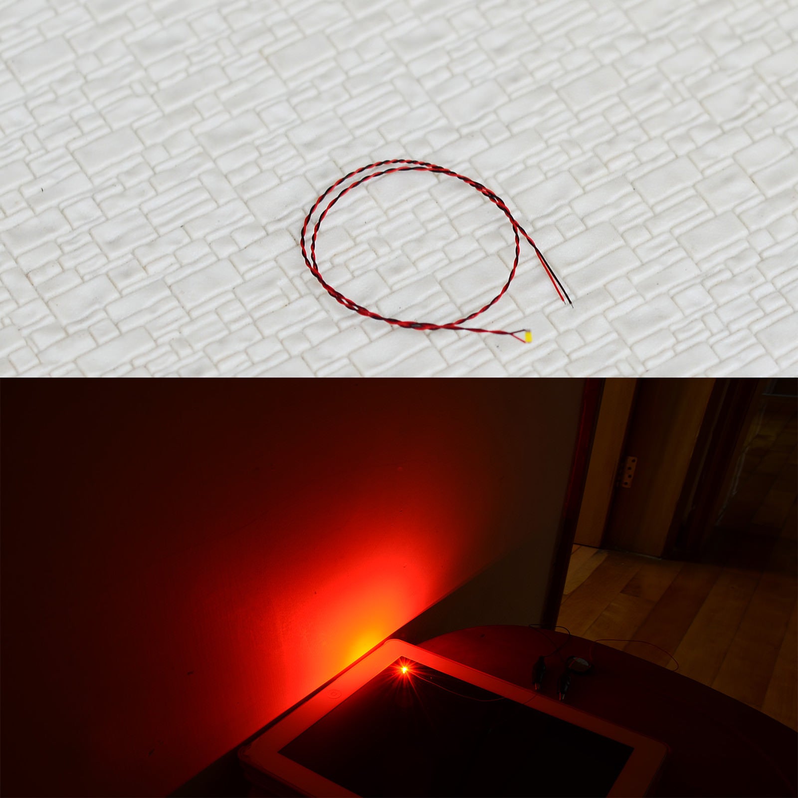 10 x twisted wired red #0603 SMD led street interior Lights Pre-solder