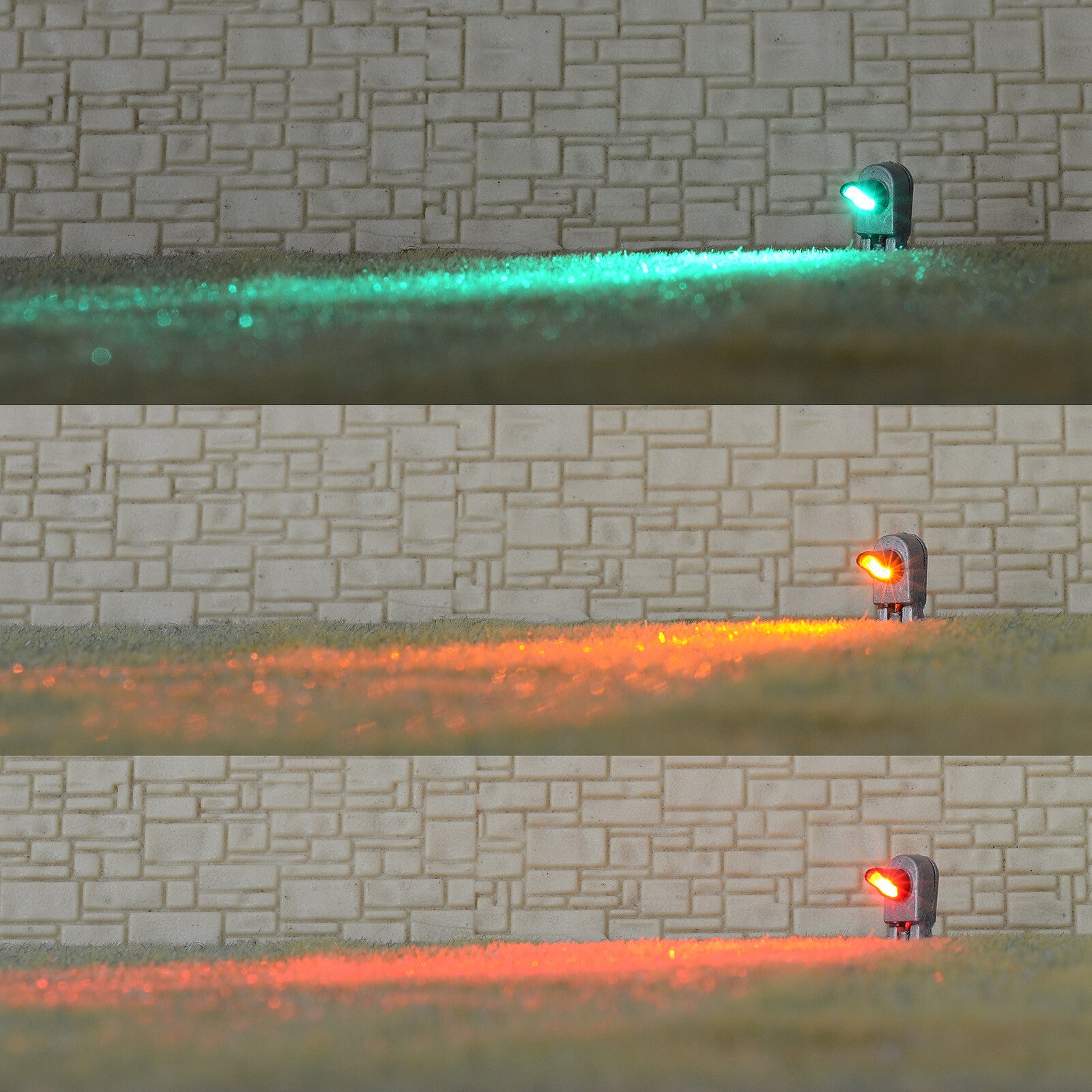 1 x HO scale model railroad tri-color dwarf searchlight ground signal