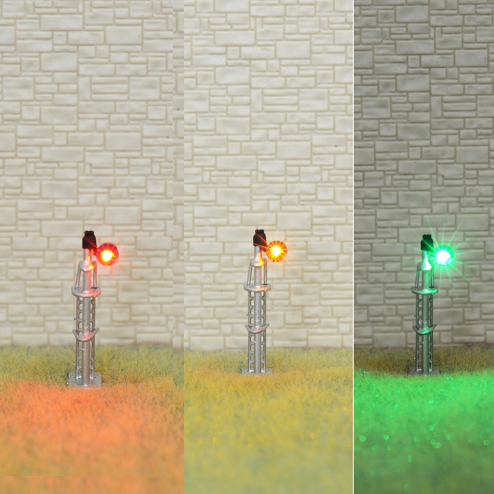 1 x N scale searchlight block signal model train 3 color SMD LEDs R/G/