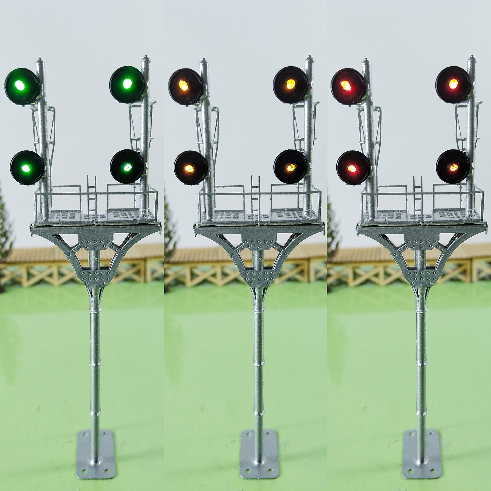 1 x HO scale model tower searchlight signal goalpost bracket 4 facepla