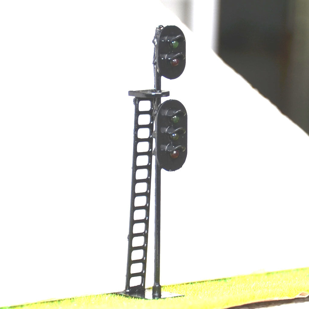 2 pcs HO Scale 1:87 LEDs Made 2 heads Railroad Signals 2 over 3 (G/R