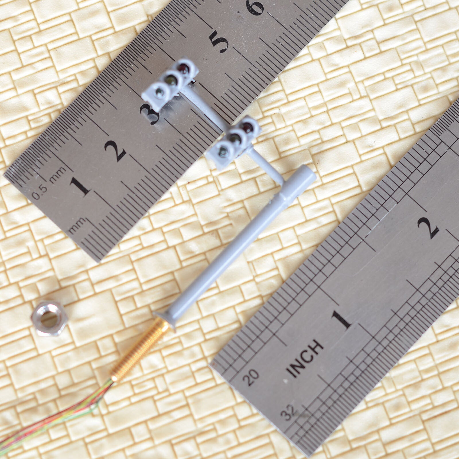 2 x traffic lights N scale crossing walk model LED pedestrian street s