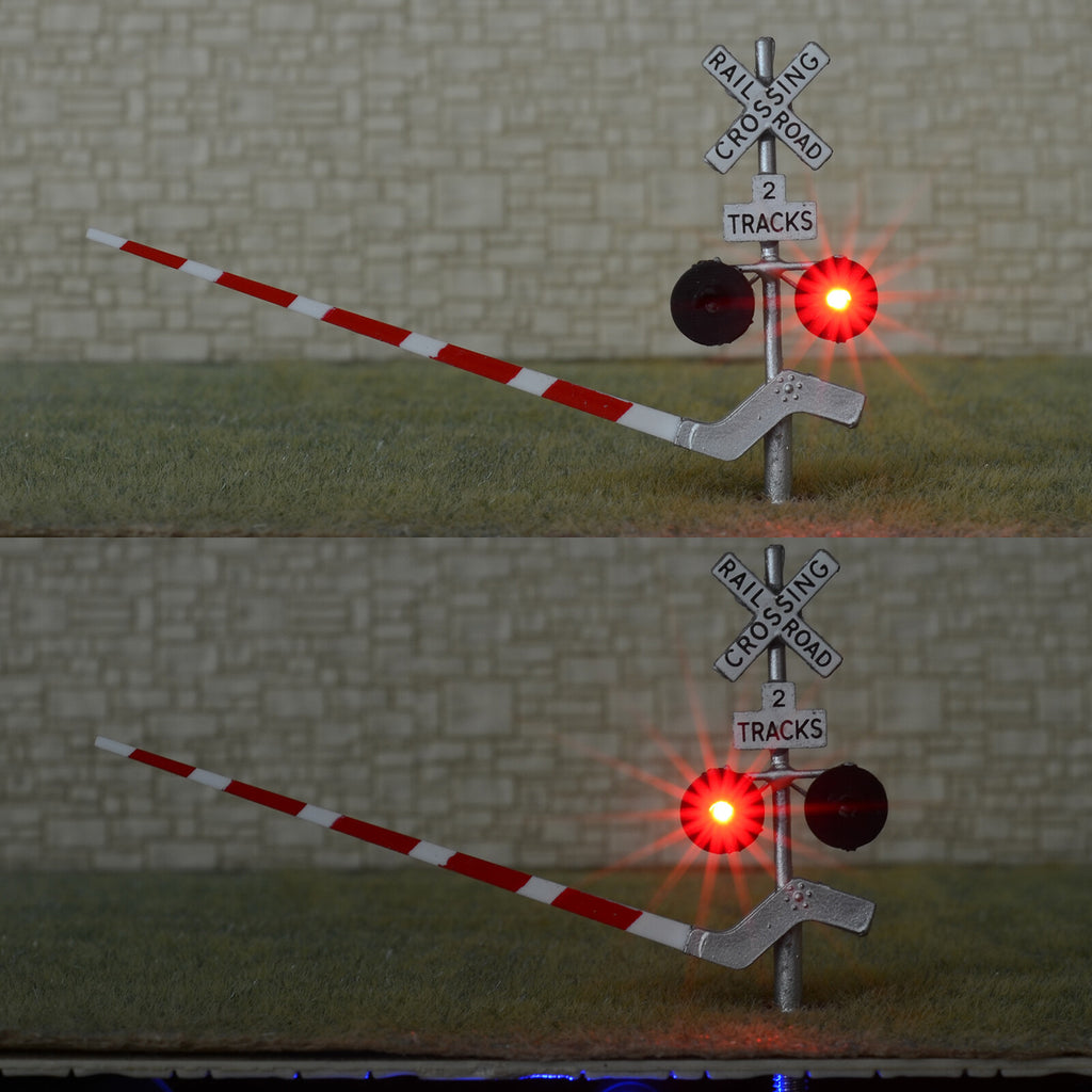 1 x full set HO scale crossing signal moving gate automatic system sou