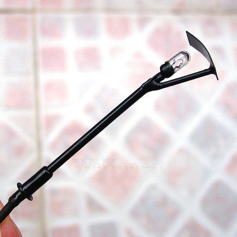 10 x Model Railway Train Lamp Post Street Lights HO Scale + free resis