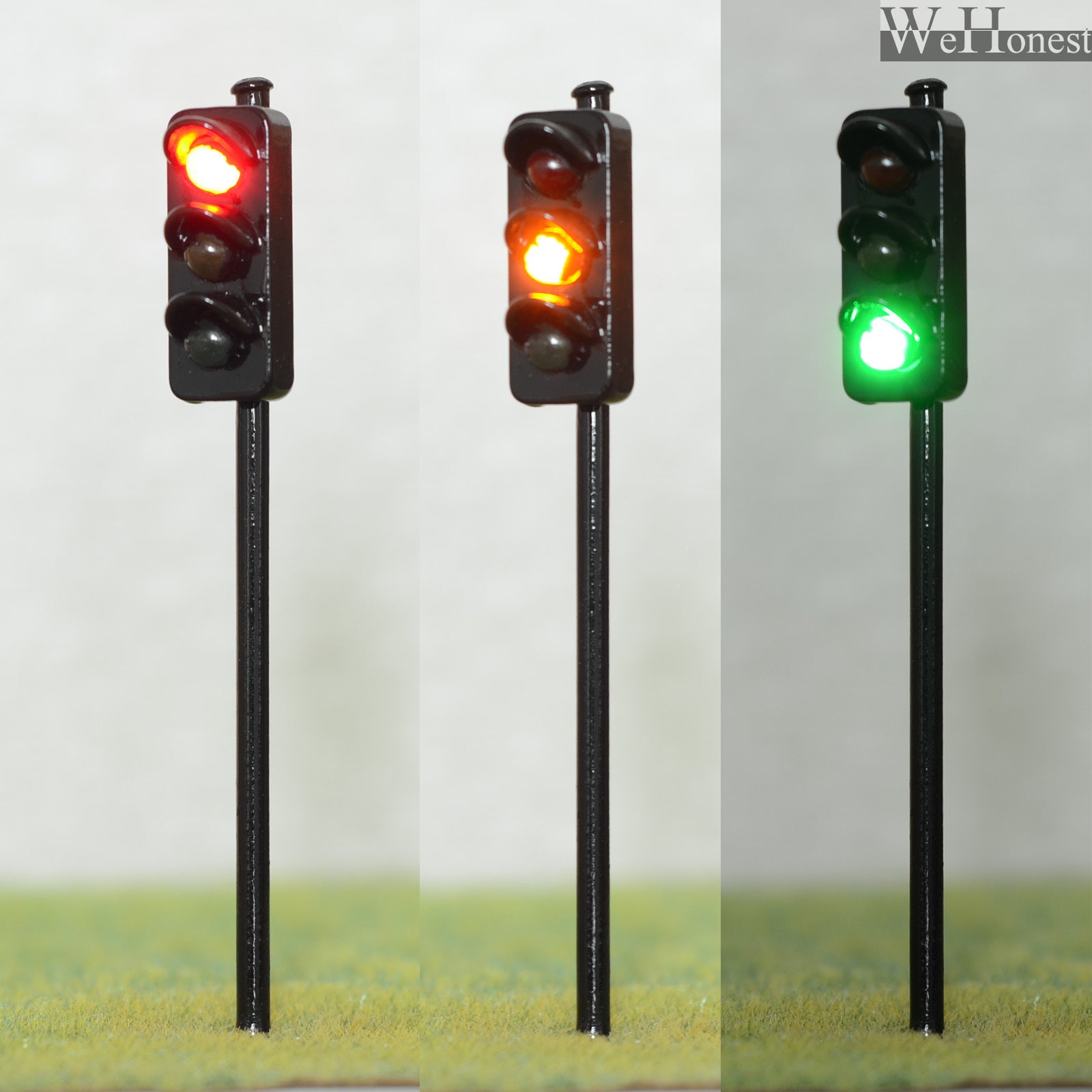 2 x traffic signal light O scale model railroad crossing walk led lamp