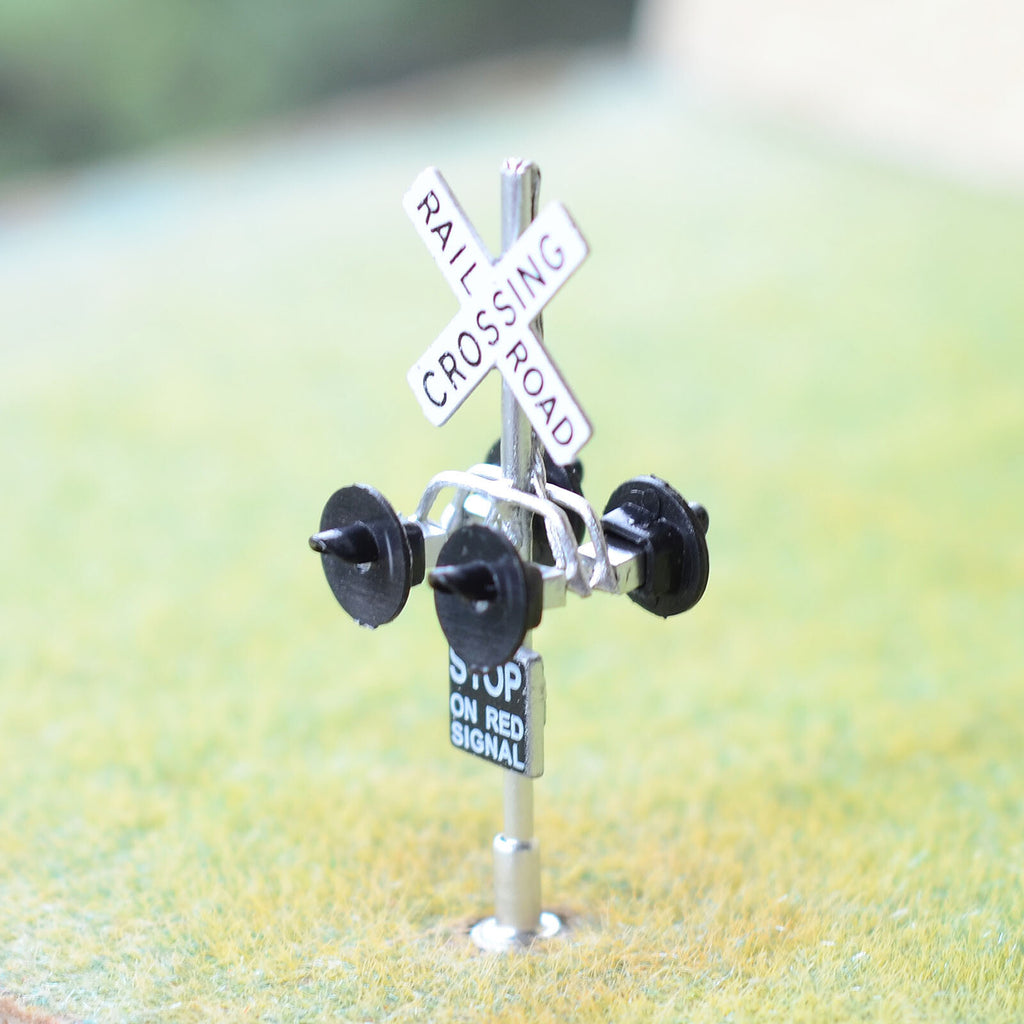1 x HO scale railroad grade crossing signals common+ LED made 4 target