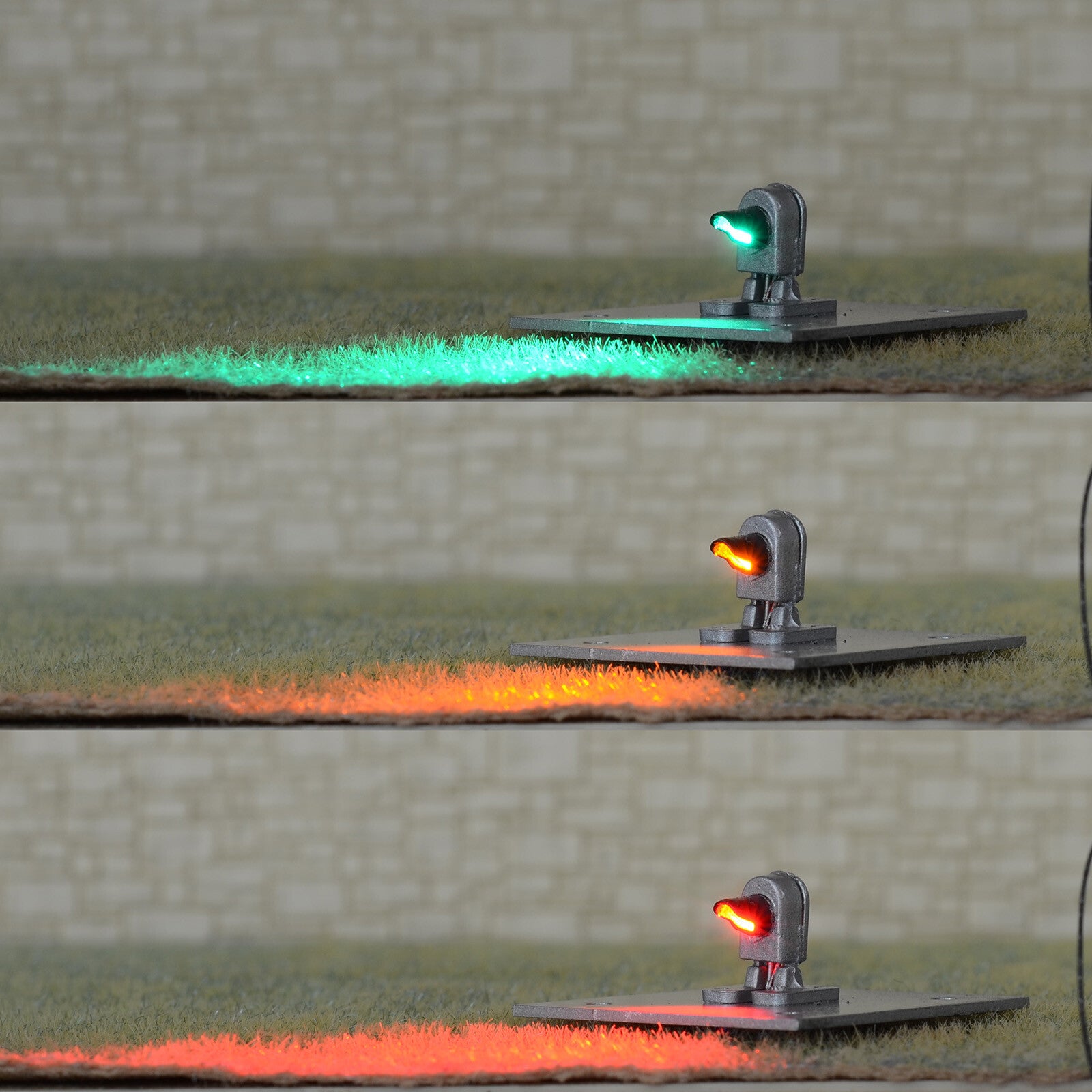 1 x HO scale railroad tri-color dwarf searchlight ground signal with s