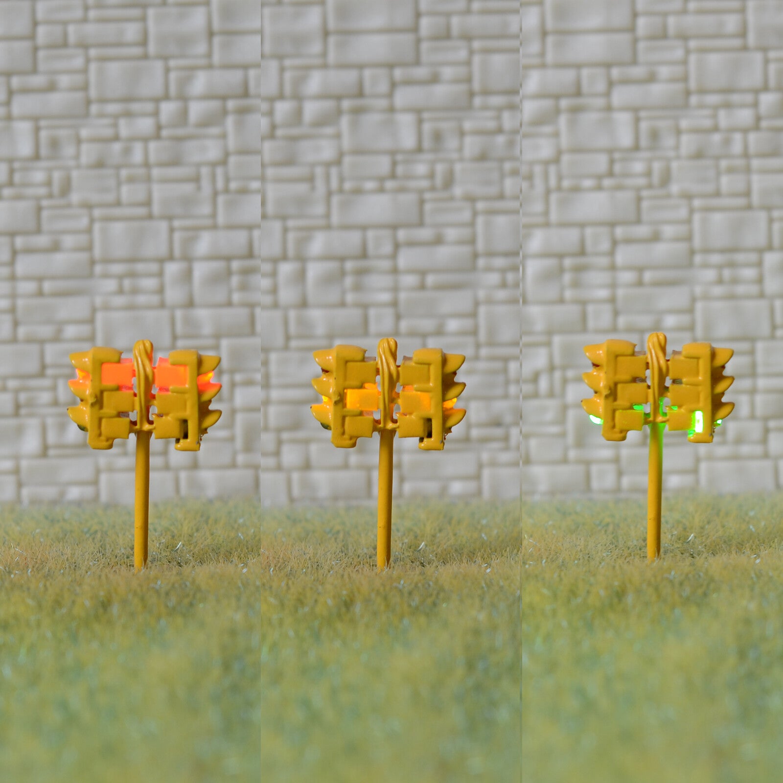 2 x traffic signal N scale model railroad crossing walk LED pedestrian