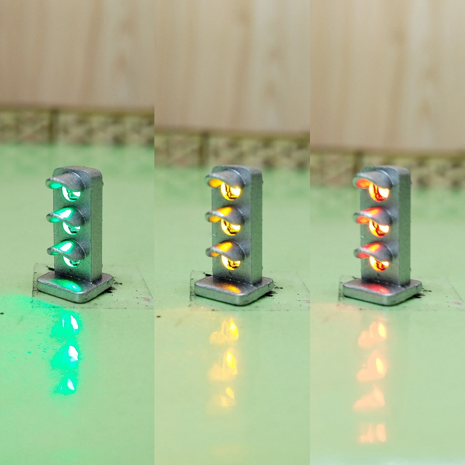 1 x HO scale railroad dwarf searchlight signal ground 3 aspects 3-colo