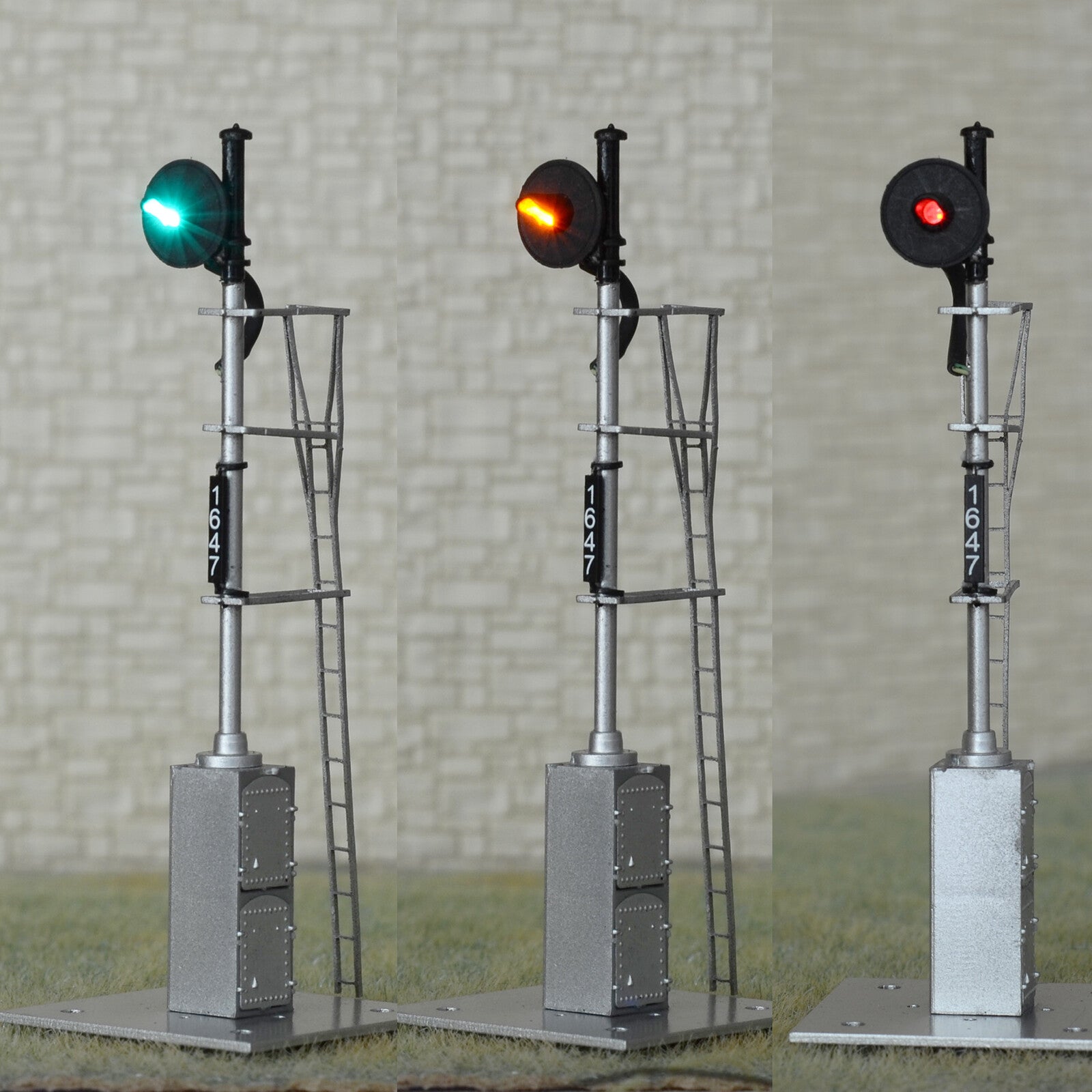 1 x HO scale model railroad tri-colors searchlight signal fine metal c