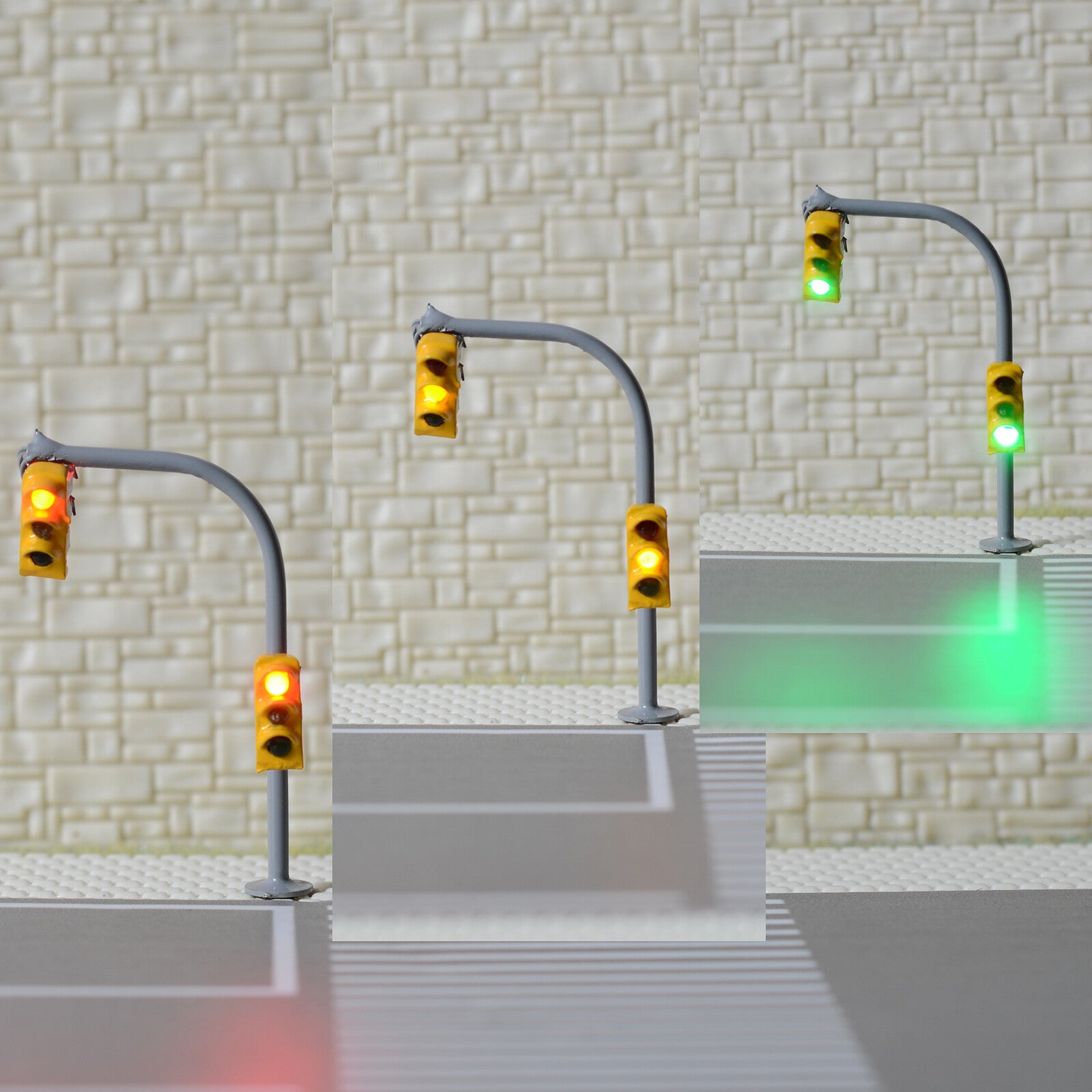 2 x traffic lights N crossing walk model LED pedestrian street signals