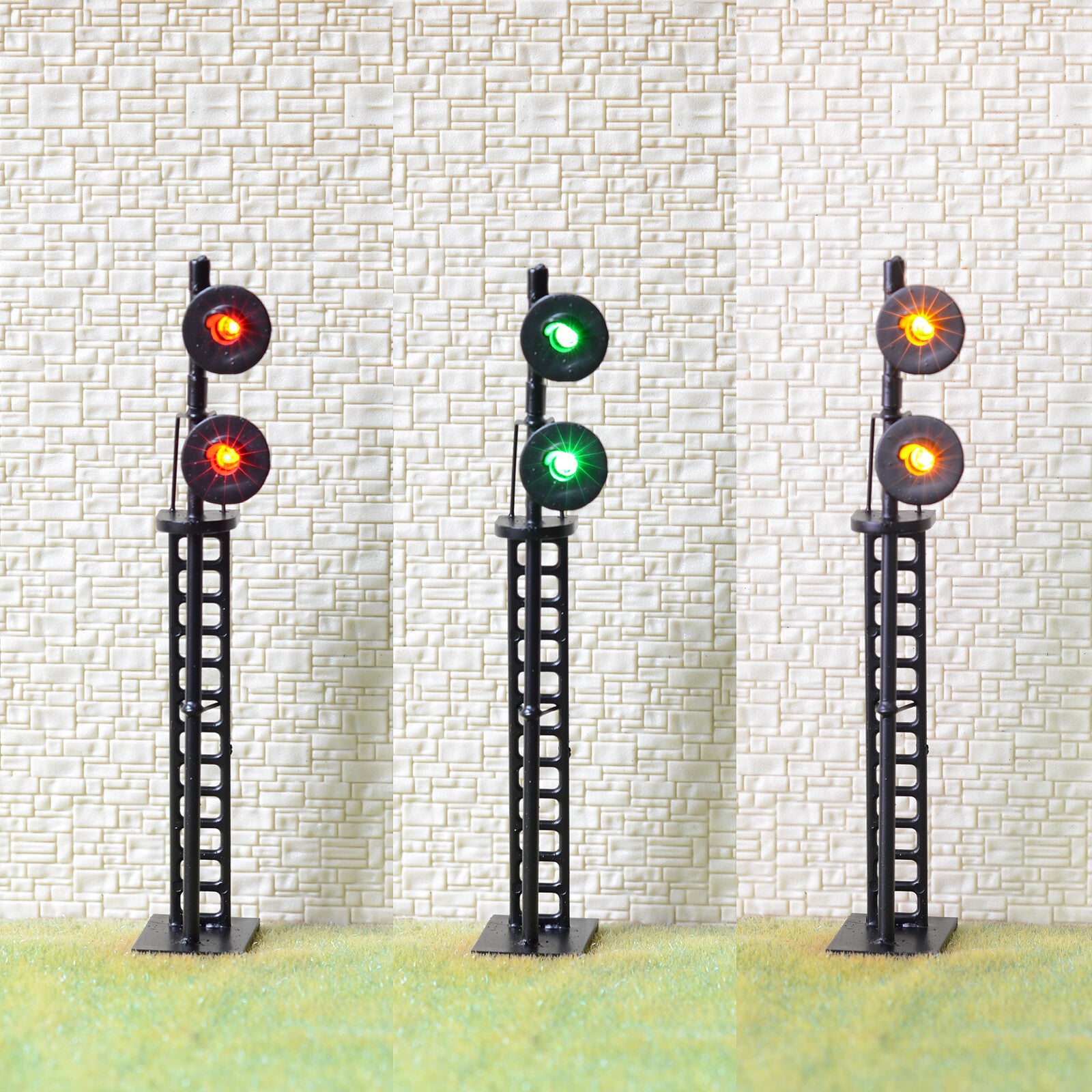 1 x O scale searchlight 2 heads block signal model train 3 color SMD L ...