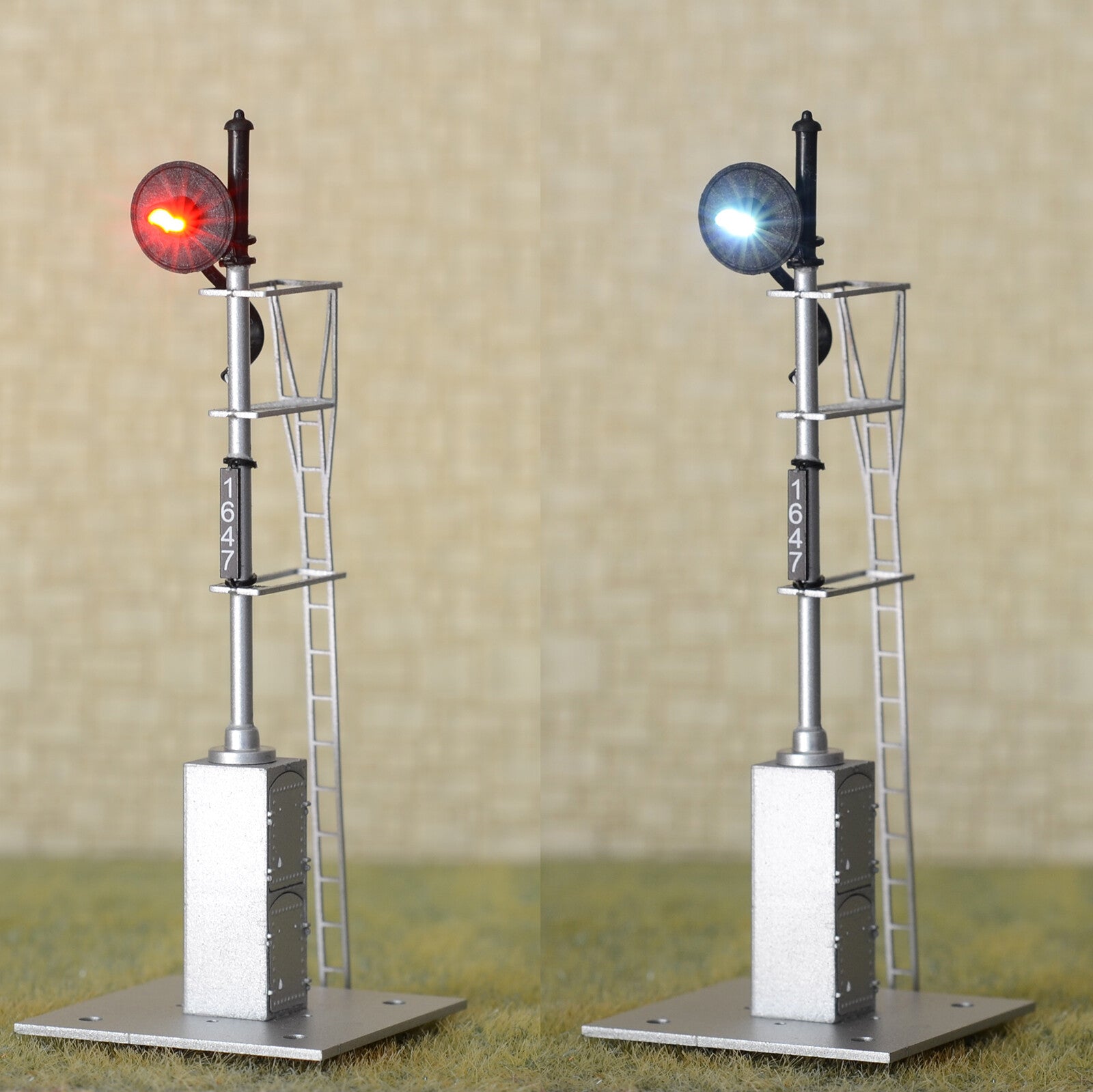 1 x HO scale model railroad Bi-Colors searchlight signal fine metal ma