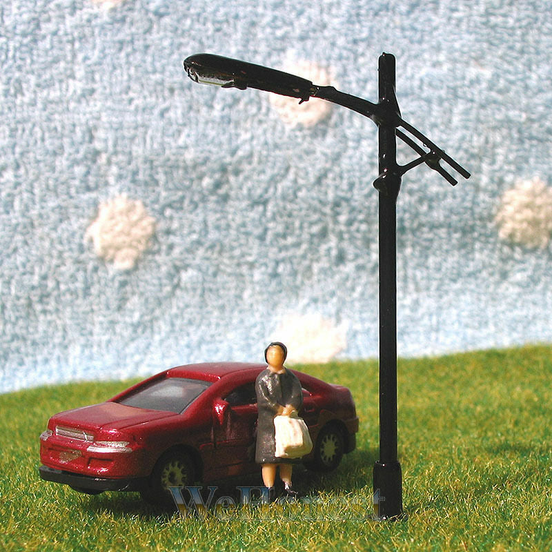 5 x N scale street lights railroad lamp posts model train lamps 12V bu
