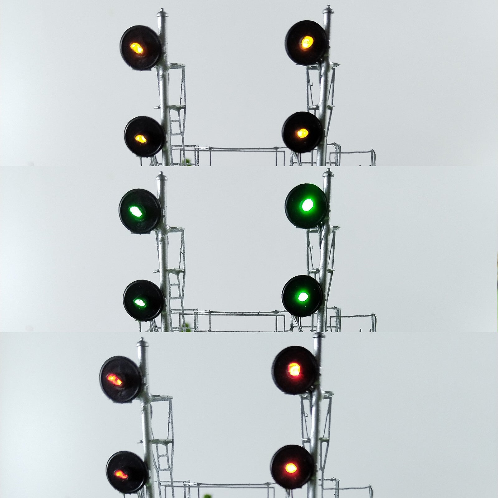 1 x HO scale searchlight cantilever signal tower metal 3-colors 2 trac
