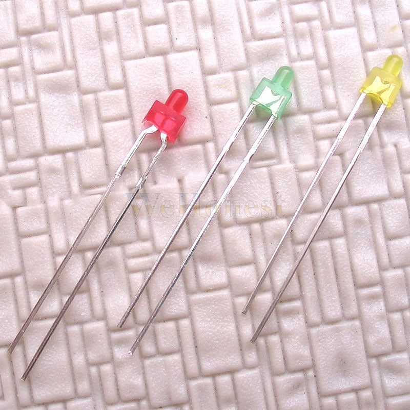 150 pcs 2mm Light Emitting Diode Assorted 3 Color LEDs