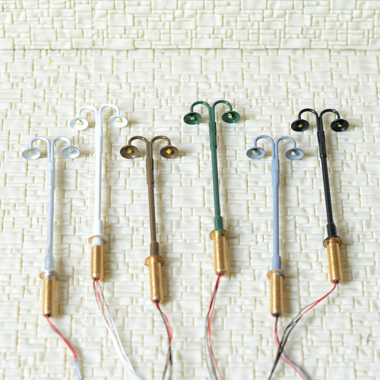 5 x N scale LED lights model train railroad street lamp post + resisto