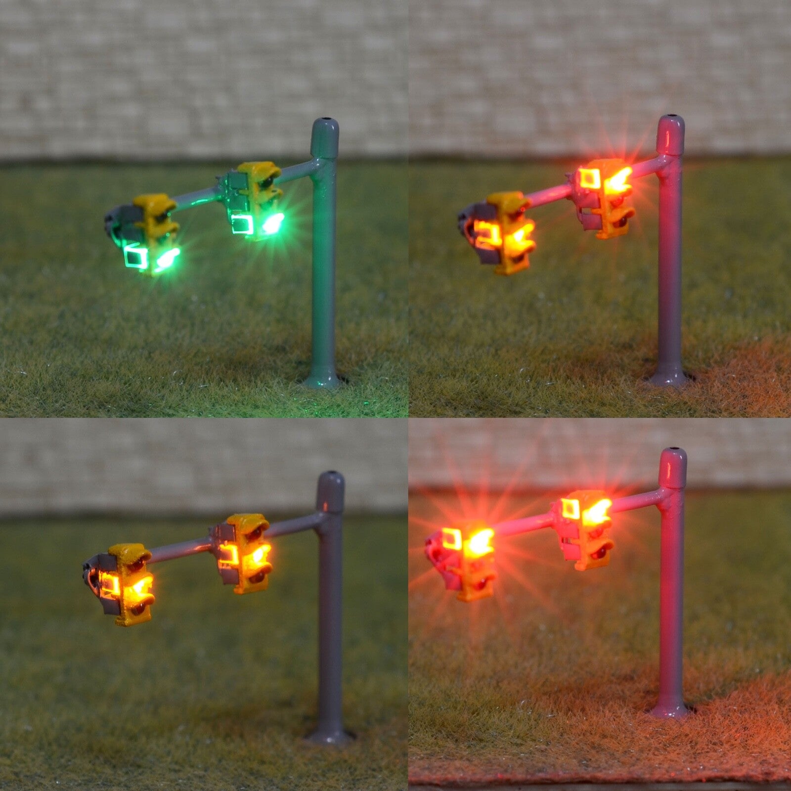 2 x traffic lights N scale crossing walk model LED pedestrian street s