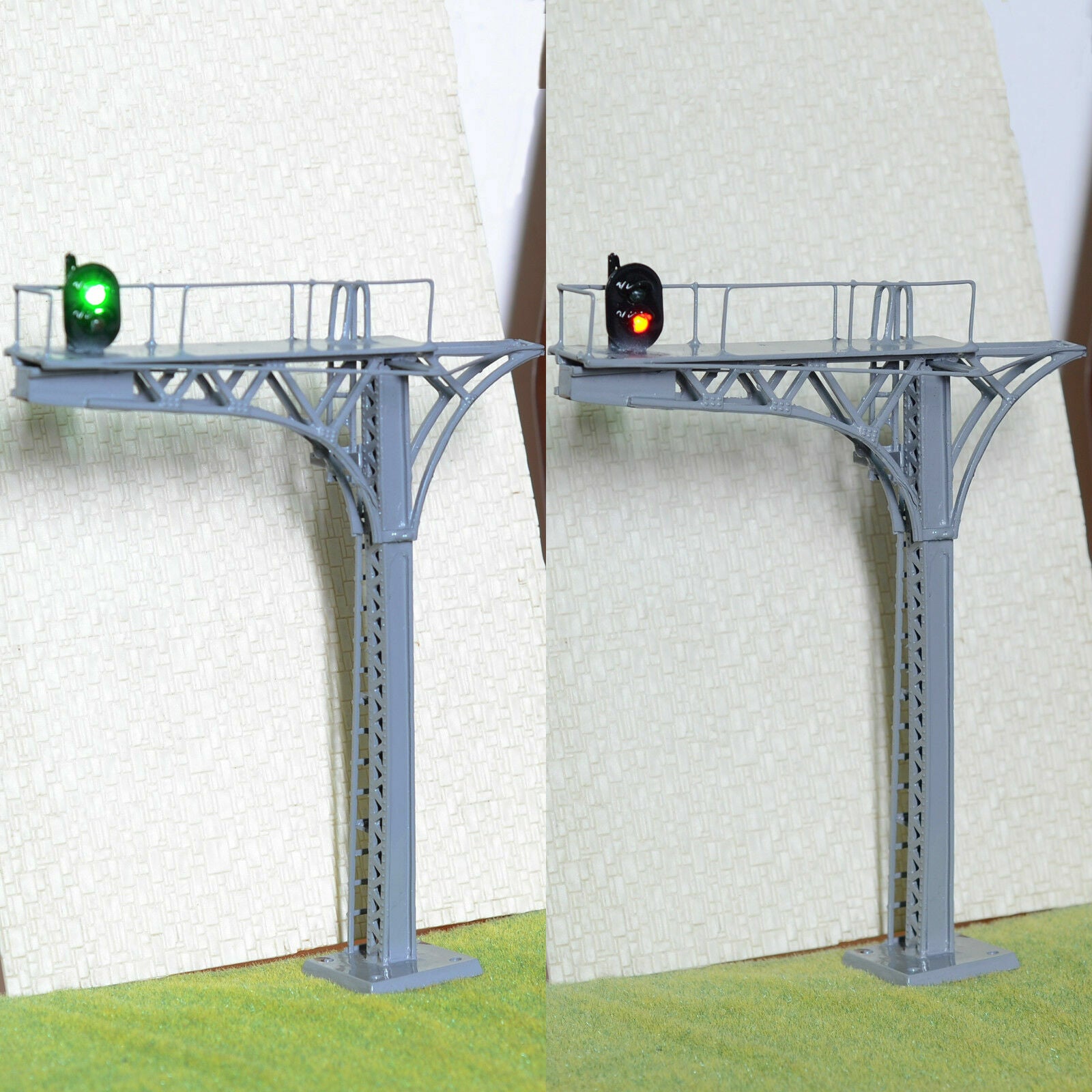 1 x O scale 1:48 cantilever block signal tower prewired LEDs 2 aspects