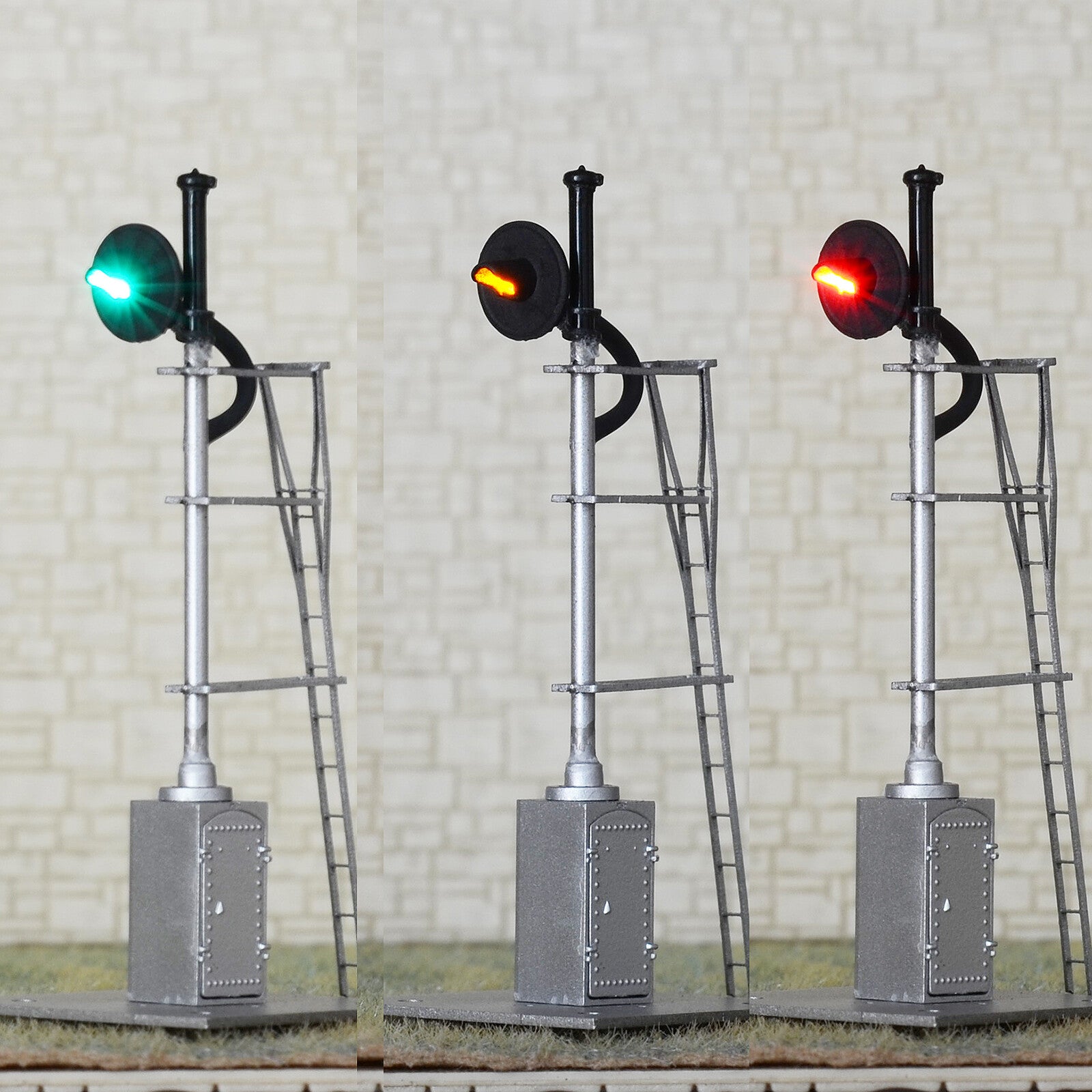 1 x HO scale model railroad tri-color searchlight signal fine metal ca