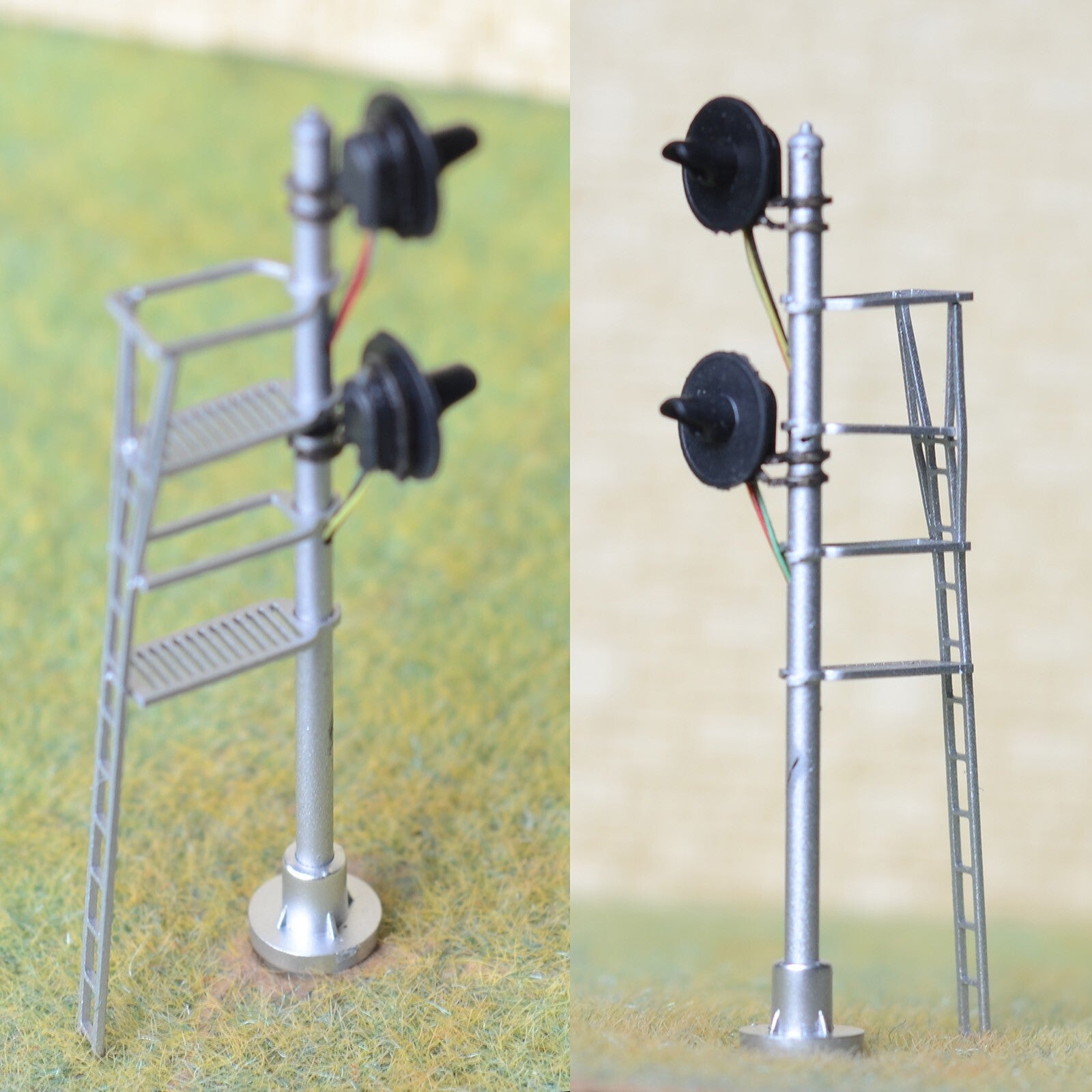 1 x HO scale model railroad LED searchlight signal 3-colors 2 heads me
