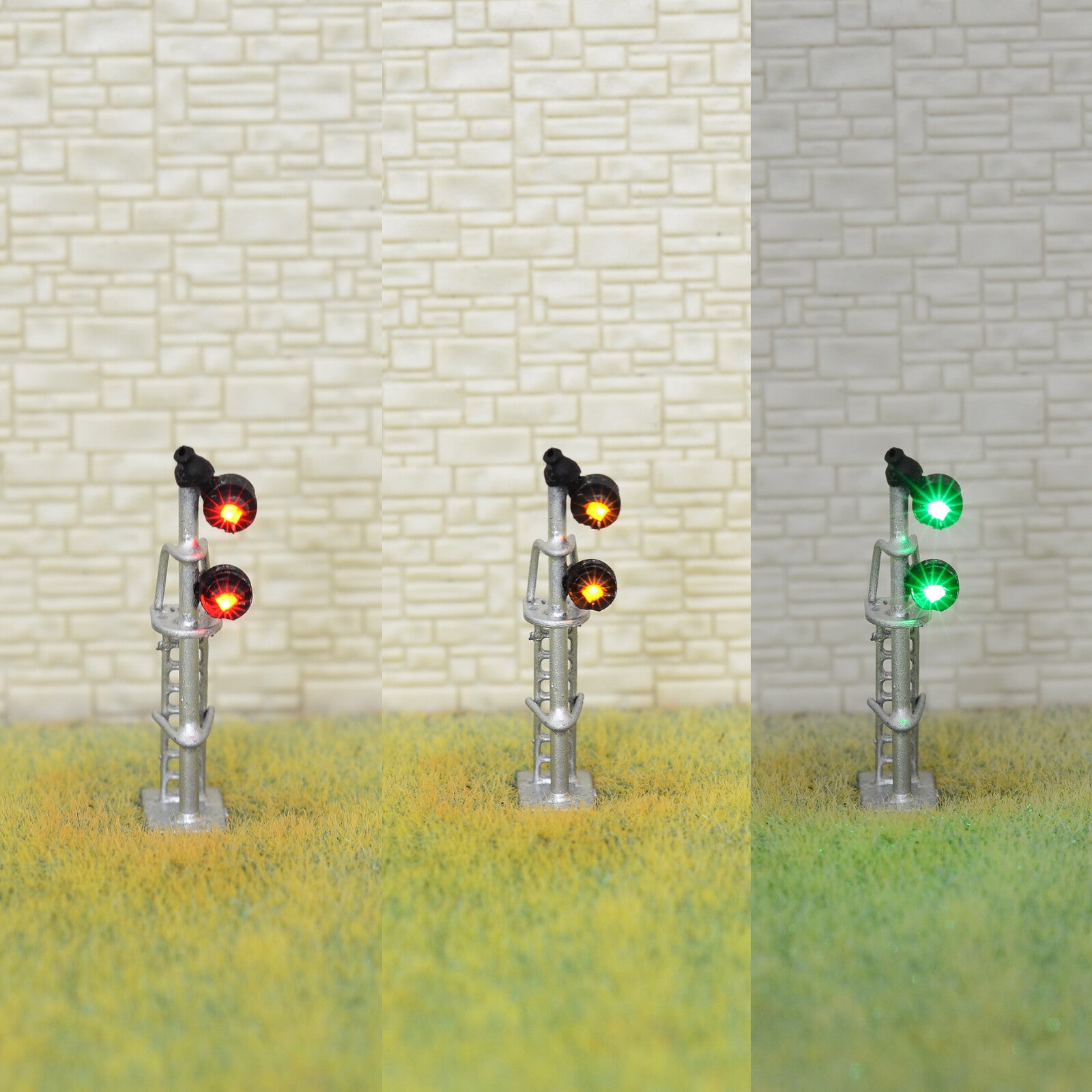 1 x N scale searchlight block signal model train 3 color SMD LEDs R/G/